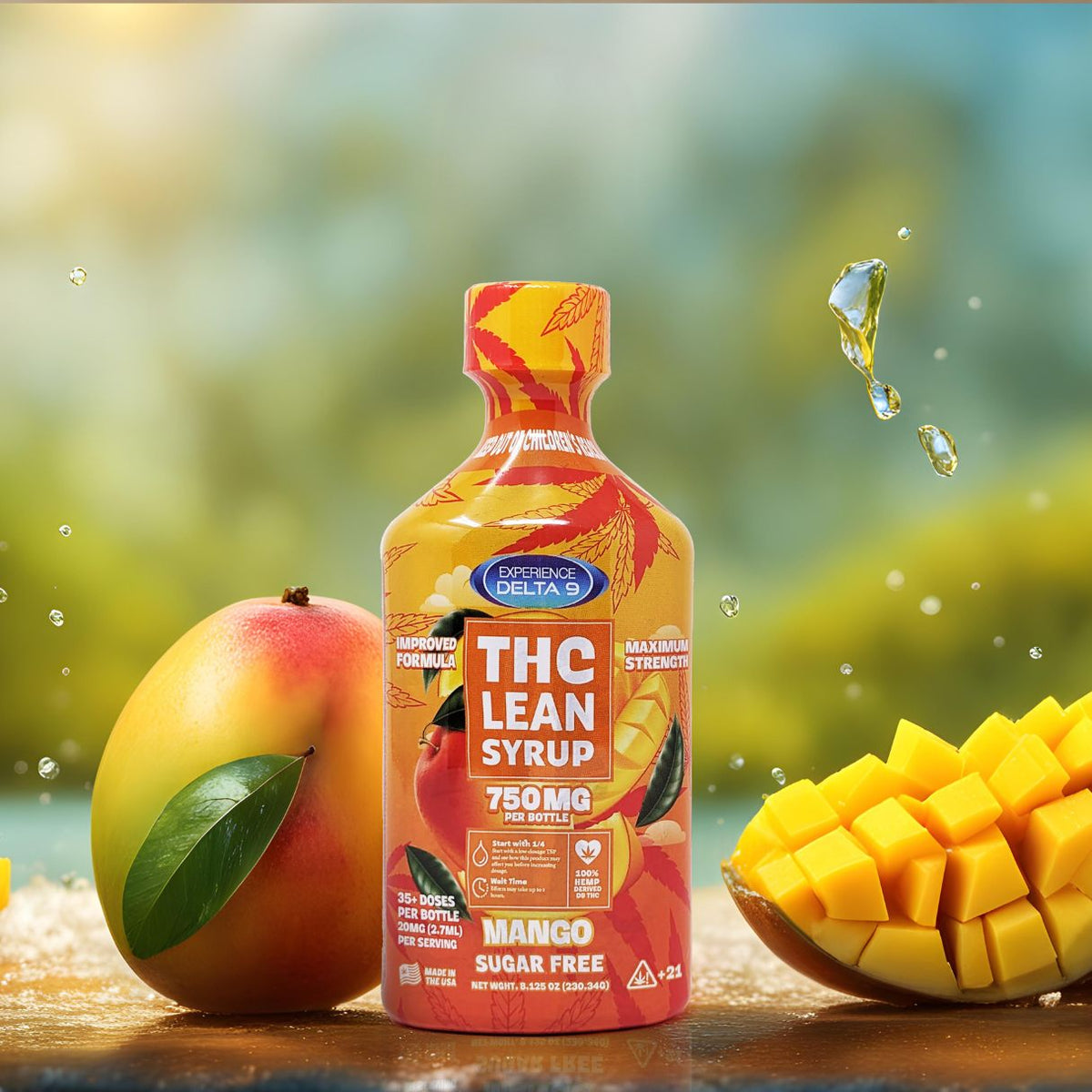 Delta 9 THC Mango Lean Syrup Sugar Free 750mg | THC Syrup – Experience CBD