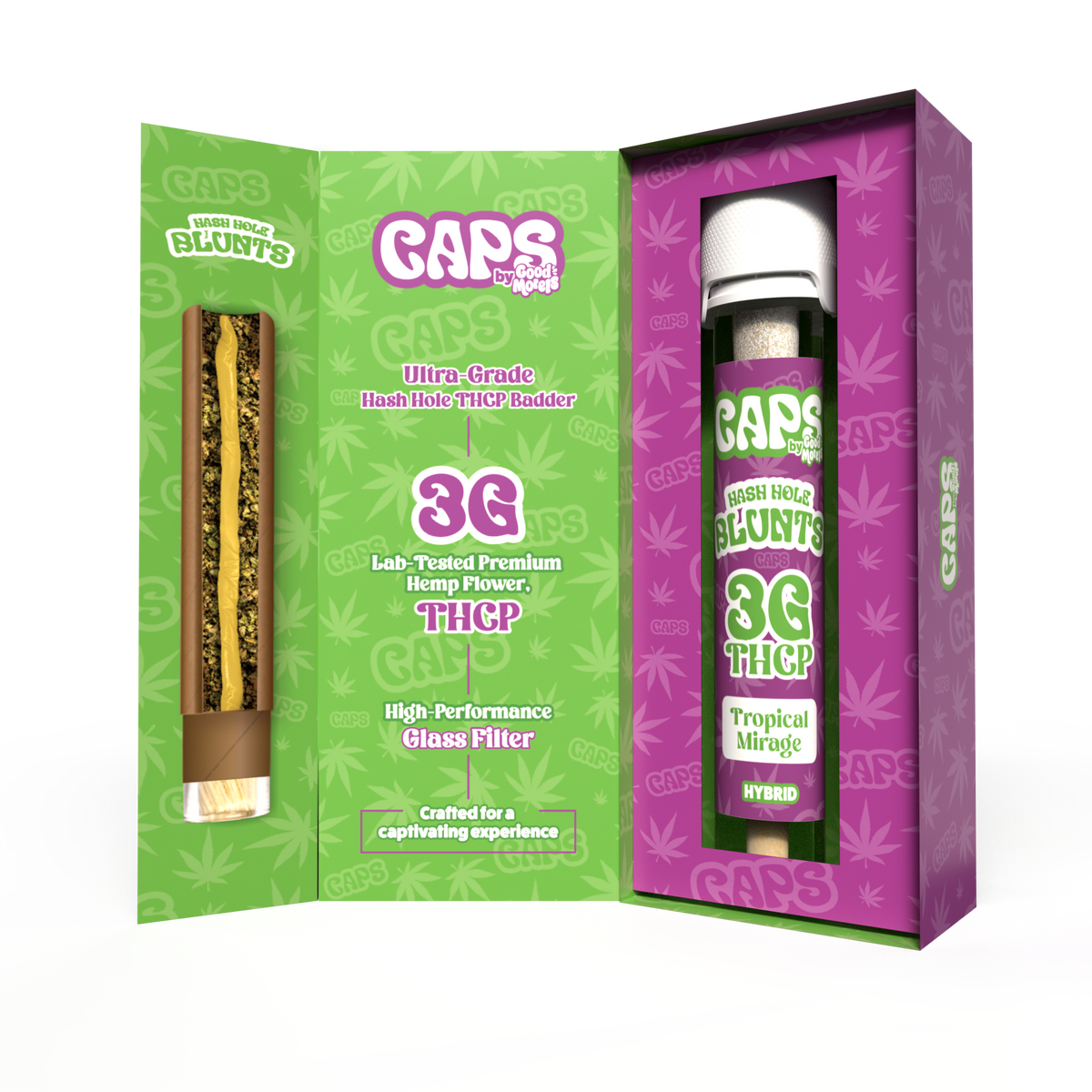 CAPS 3G Hash Hole THCP BADDER Blunts – Tropical Mirage – Experience CBD