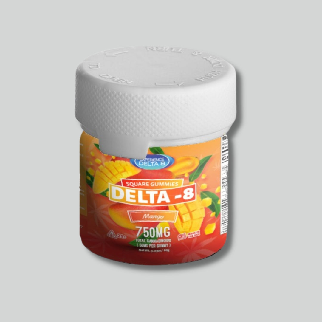 Delta-8 Square Gummies Mango 750mg – Experience CBD